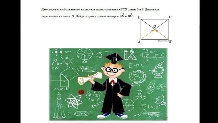 ЕГЭ, математика профиль,задание 2, Векторы, решение с подробным объяснением