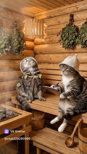Котики в бане