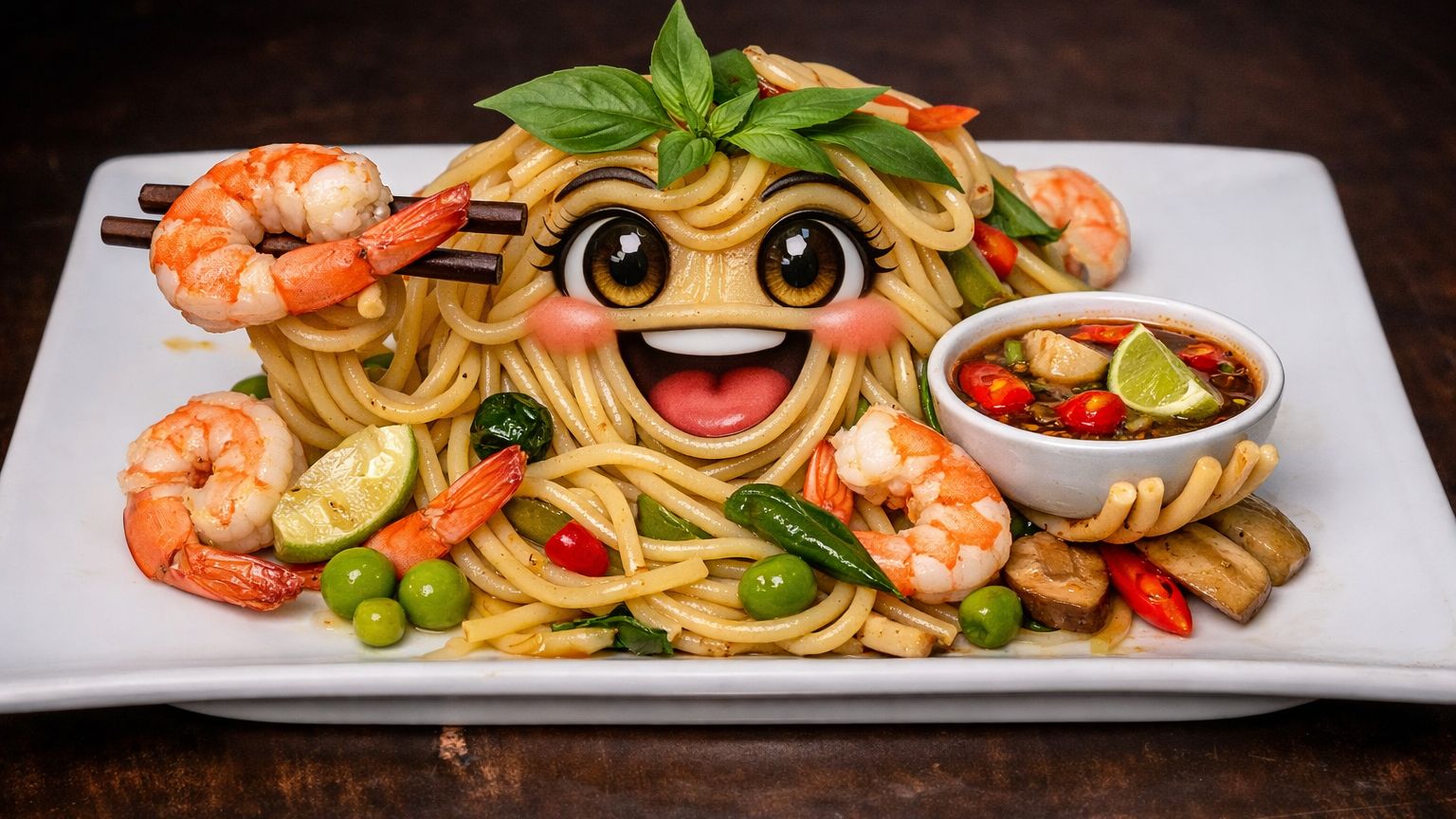 Spaghetti Tom Yum Kung — для тех, кто любит этот суп.