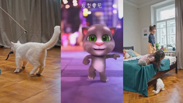 Говорящий Том Talking tom и котики играют с детьми