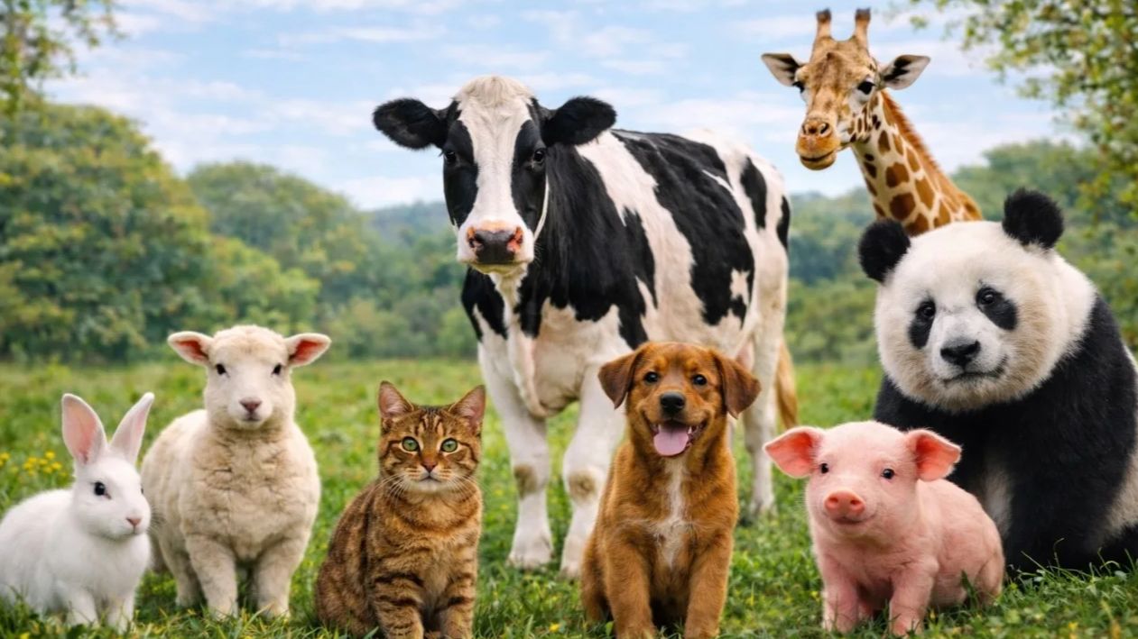 Звуки животных для детей Милые звуки животных Изучаем диких и сельскохозяйственных животных