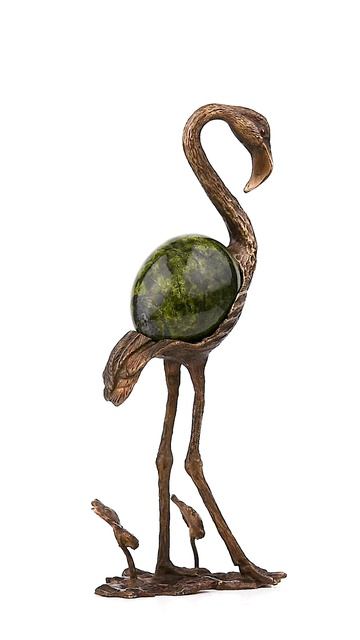 Статуэтка бронзовая "Фламинго высокий". Артикул 300200. https://феникс.art