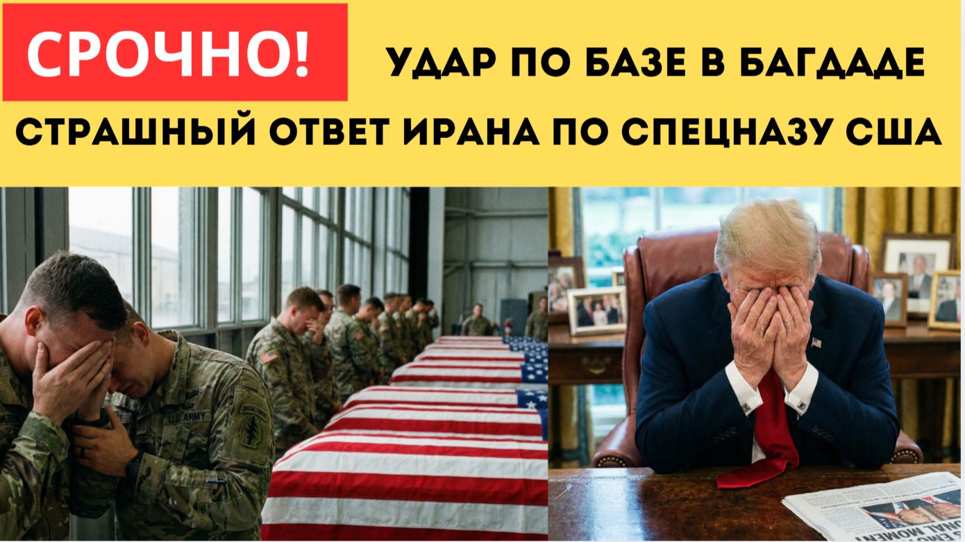 ⚡️Иран нанес ШОКИРУЮЩИЙ ответ по базе со спецназом ССО  США в Багдаде