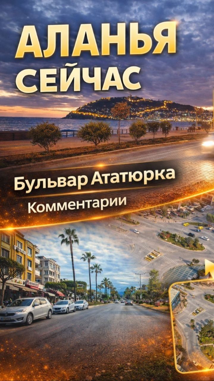 Еду сейчас по бульвару Ататюрк в Алании 🚗🇹🇷 и не могу не показать вам, что здесь происходит 👀✨