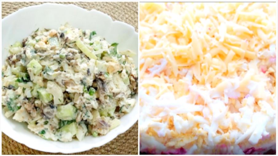 Вкусные САЛАТЫ (два рецепта)! Пошаговые рецепты!