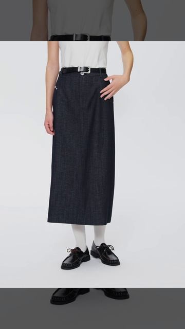 Комплект из юбки и жилета на молнии из денима