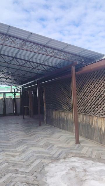 Навес из металлопрофиля I Металлический навес I Односкатный навес из металла I Навес для авто