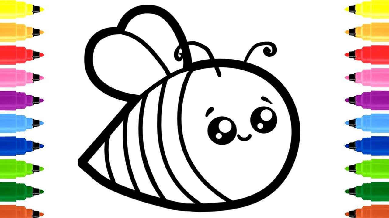 Мультик для детей-Как нарисовать ПЧЕЛУ для детей/Рисование ПЧЕЛЫ для детей