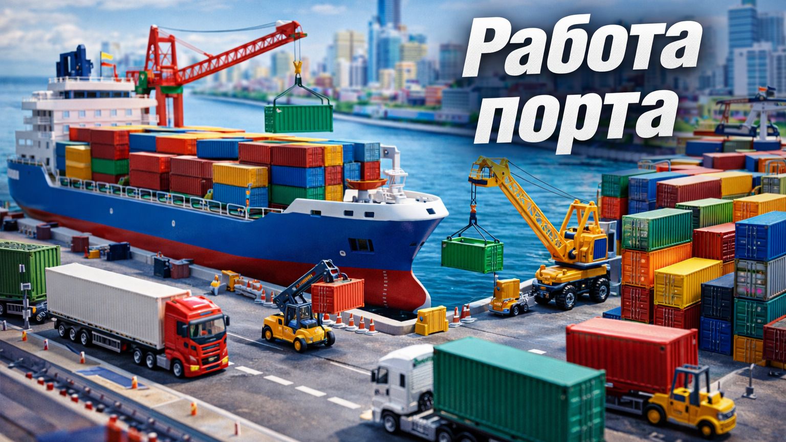 🚛 Работа порта в игрушечном городе! 🚢 Фуры, КПП и разгрузка товаров | Мультик для детей