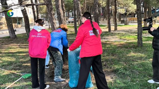 В районе конечной остановки мкр. Северный была организована уборка закреплённого участка