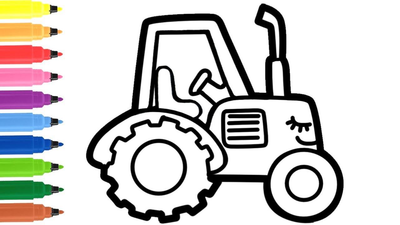 Мультик для детей-Рисование ТРАКТОРА/Как нарисовать ТРАКТОР для детей