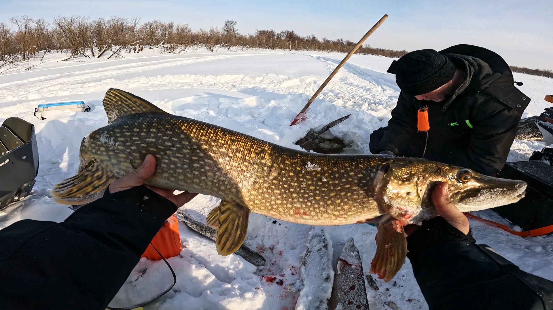 Пробили дорогу на озеро | Ловим щуку на жерлицы