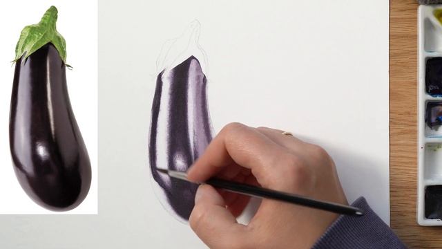 Как нарисовать баклажан. Мастер-класс по акварельной живописи