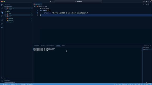 16. Compiling and Running Rust File from the Terminal