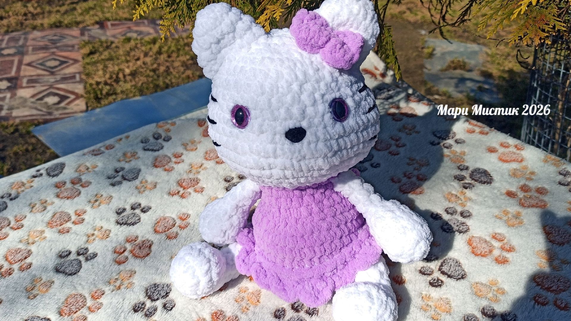 Китти #вязаная_игрушка #ализе_веллюто +79215950848 #вяжу_на_заказ