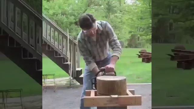 Делаем ровный разрез бензопилой 🪚