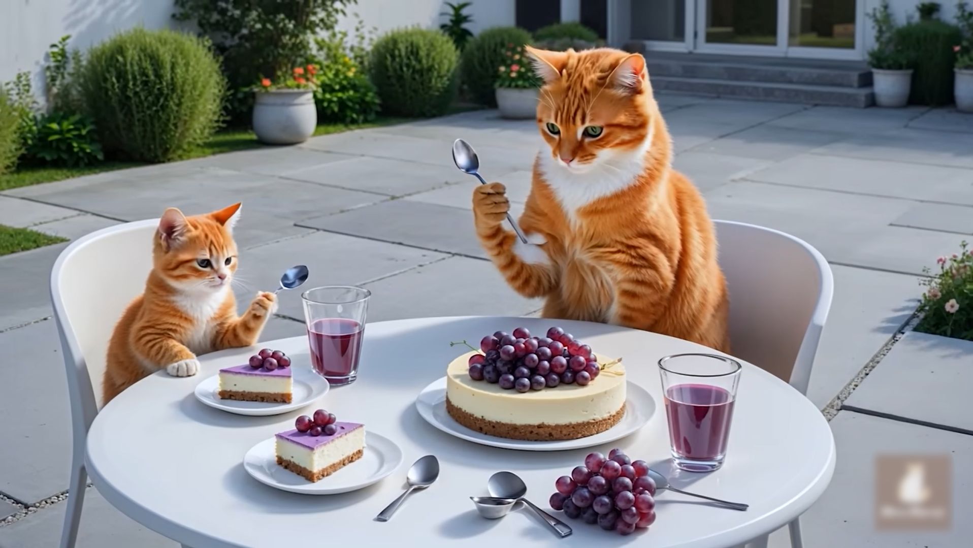 😹Мама кошечка со своим маленьким сыночком собирают и кушают вкусный и сочный виноград🔥