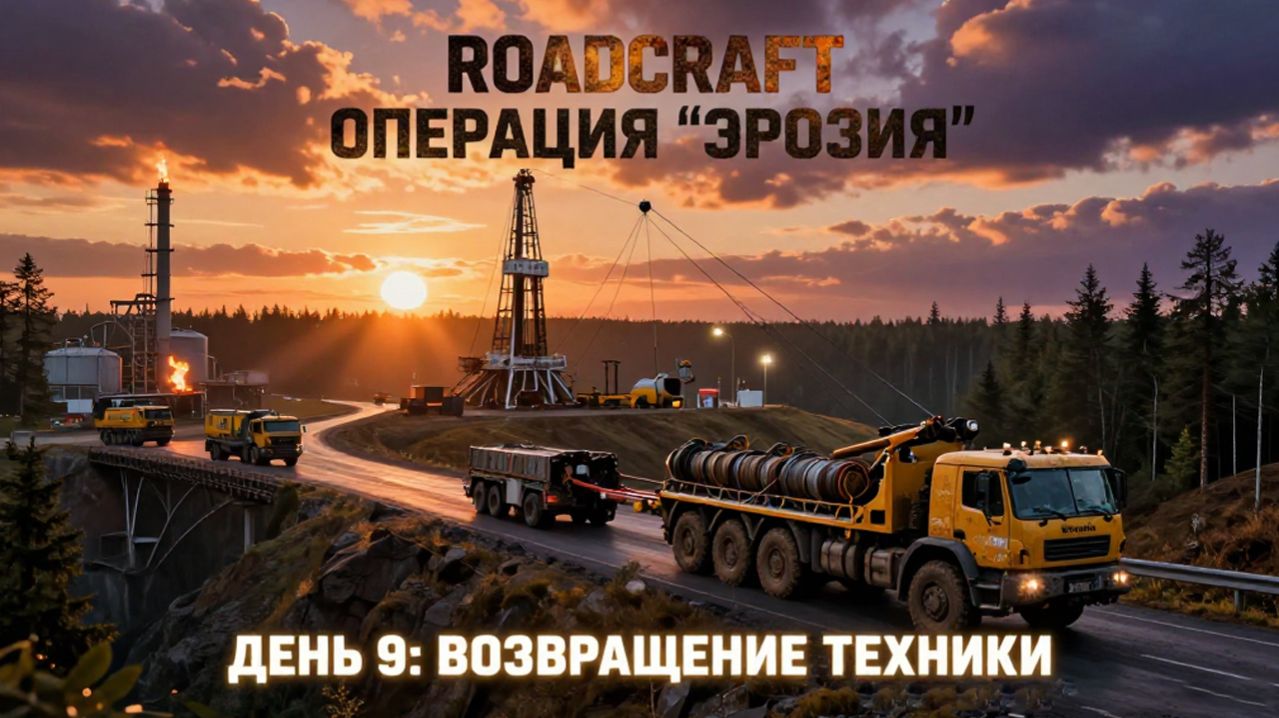 RoadCraft | Операция «Эрозия». День 9: Возвращение техники, ремонт трубопровода, демонтаж вышки.