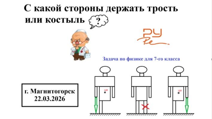 С какой сторны держать трость или костыль? Киселёв А.В.