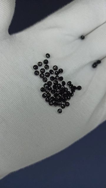 Бусины, стекло, граненные черные (кругл мален), Артикул 02212