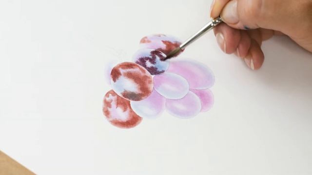 Рисуем реалистичный виноград акварелью 🍇 как смешивать цвета и почему важно накладывать слои 🎨