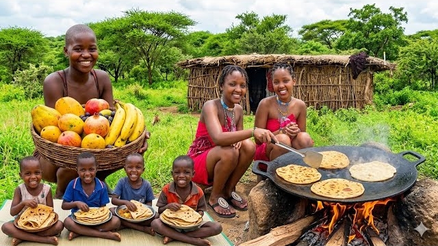 Готовим завтрак на костре. Наши жилища без фотошопа. Жизнь и быт Кении