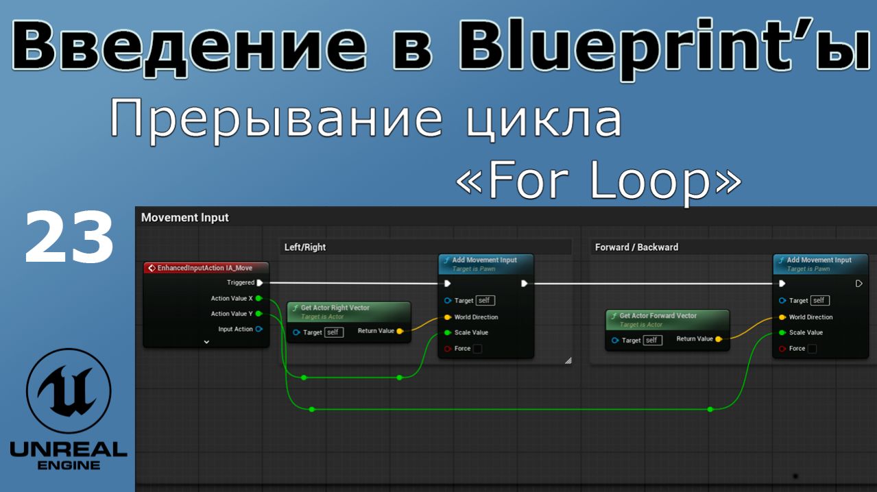 Unreal Engine 5 - Введение в Bluprint'ы - Урок 23. Прерывание цикла "For Loop"