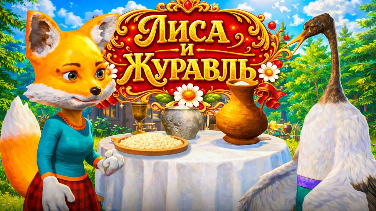 Лиса и Журавль🦊 🏺 🍲Русская народная сказка