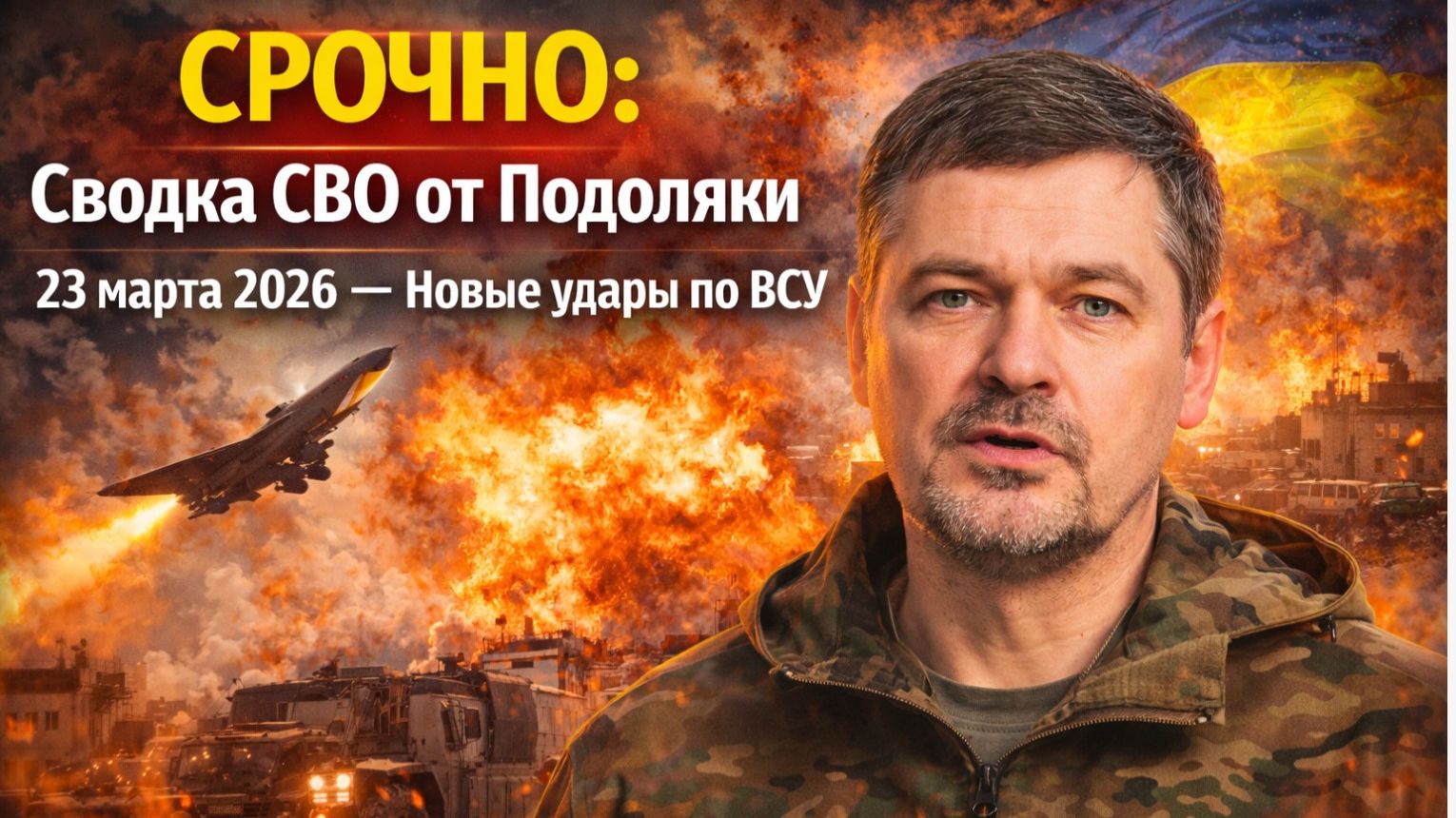 СВО 23.03.2026 Сводка от Юрия Подоляки — Карта боёв, ситуация на фронте
