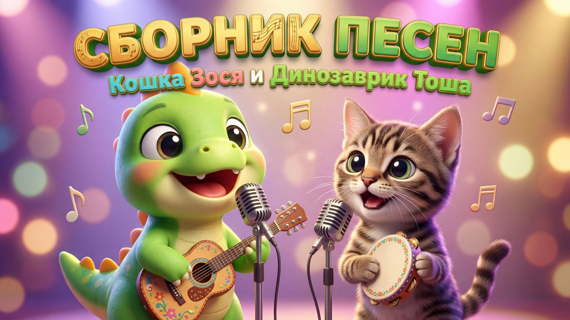 Кошка Зося и Динозаврик Тоша | СБОРНИК лучших песен для малышей
