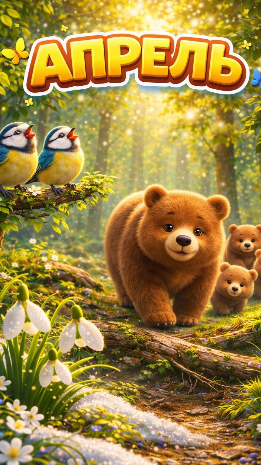 Апрель -  Мульт Песенка  весны для детей!