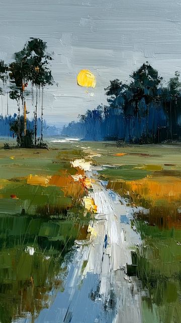 Мокрая дорога к солнцу (картина #1115) / Арт-студия Нормова