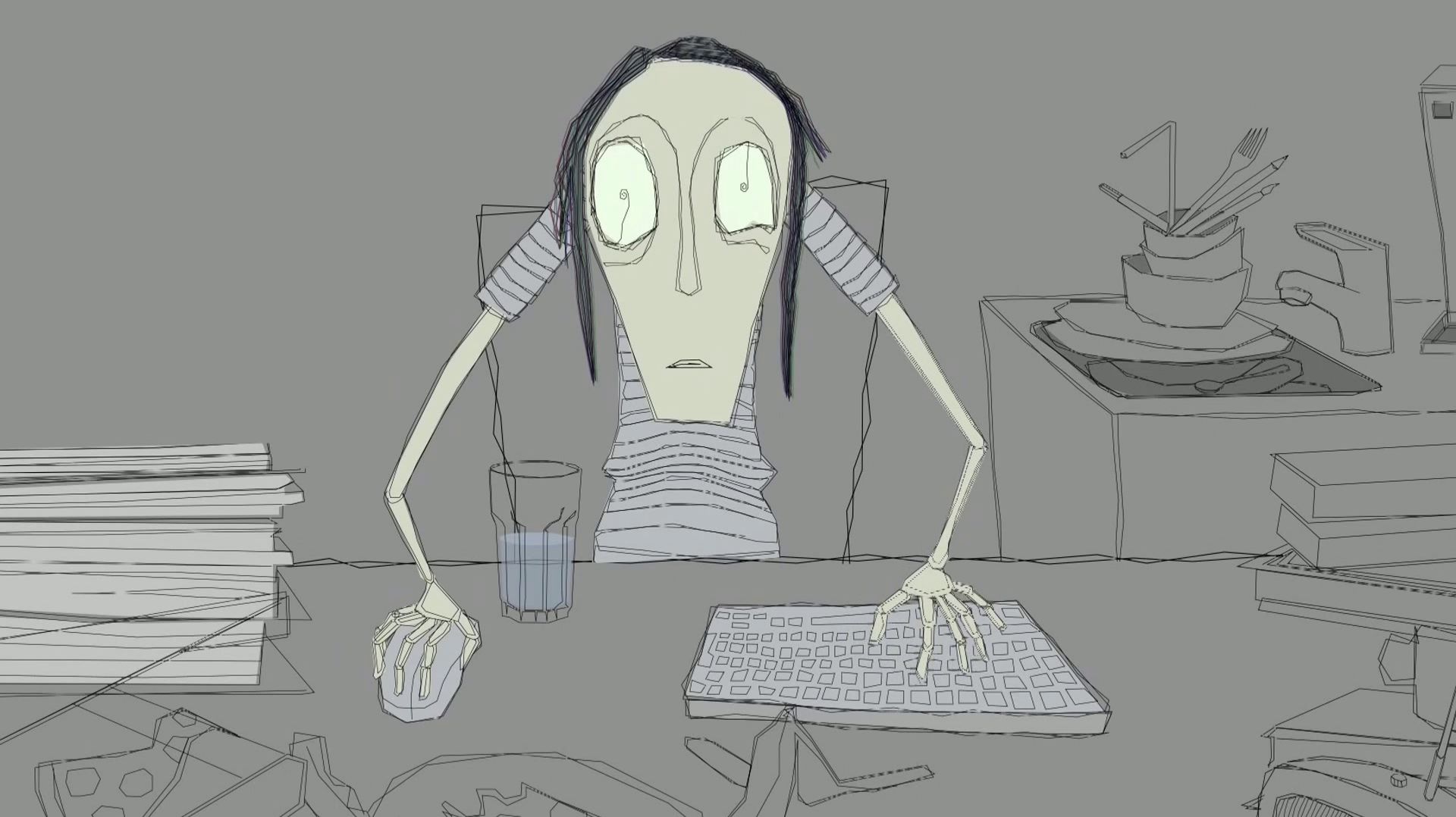 Чёрный юмор - Мультфильм  " Извините занята " (Примерно так выглядит мой рабочий день)