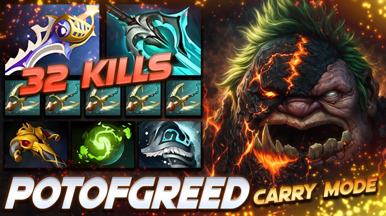 PotofGreed Pudge 32 Frags Carry Mode — профессиональный геймплей в Dota 2 [Смотри и учись]