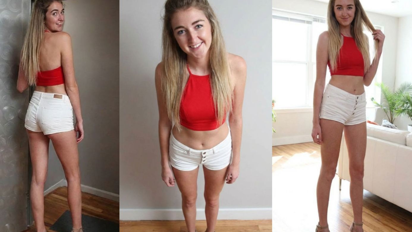 Длинноногая красотка в мини шортиках / Нейрофотоест