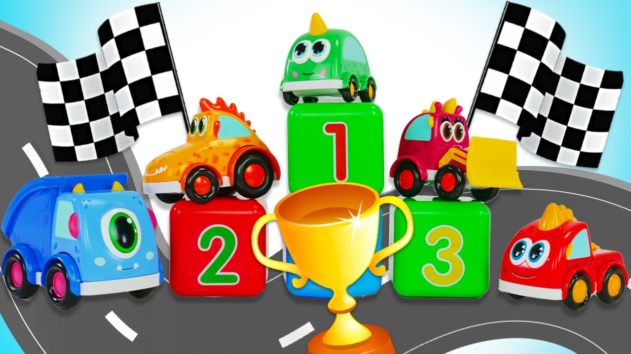 ГОНКИ с машинками МОКАС 🚗🏆🏁 Развивающие видео и песенки для детей с игрушками