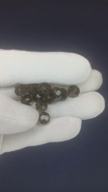 Бусины, стекло, граненные серые (кругл большие), Артикул 02209