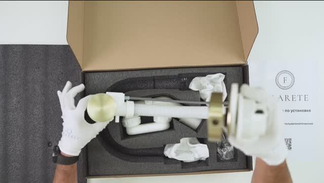 Слив-перелив для ванны Filarete FL80MG полуавтомат, золотой матовый