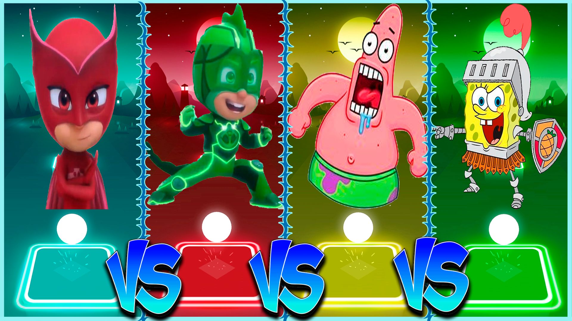 Герои в масках и Губка Боб ⚡️ Coffin Dance в Tiles Hop lvl 18 - Мультик PJ Masks