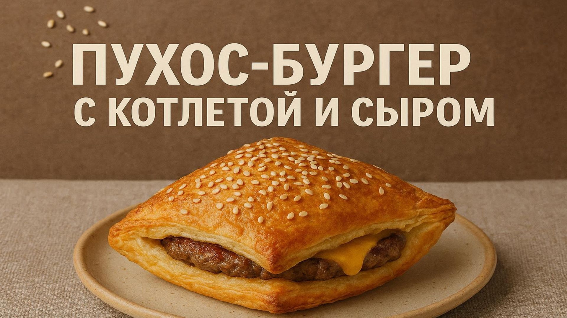 Слоёный Бургер с Котлетой и Сыром