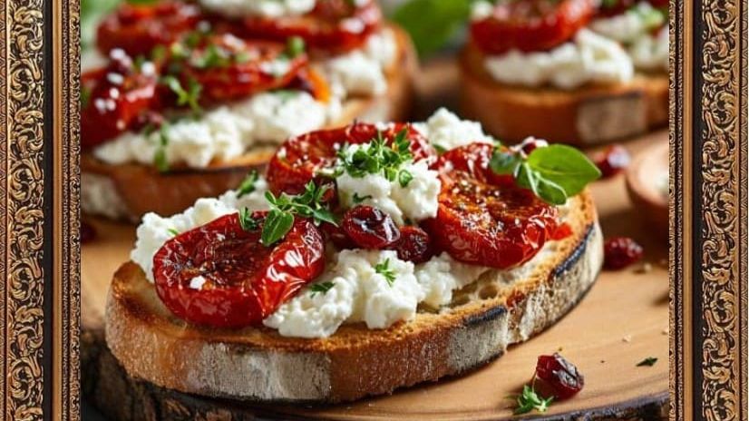 Брускетты с вялеными томатами