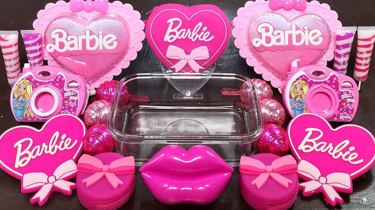 АСМР Слайм 💗Барби Слайм 💗 Смешиваем Яркий розовый Слайм