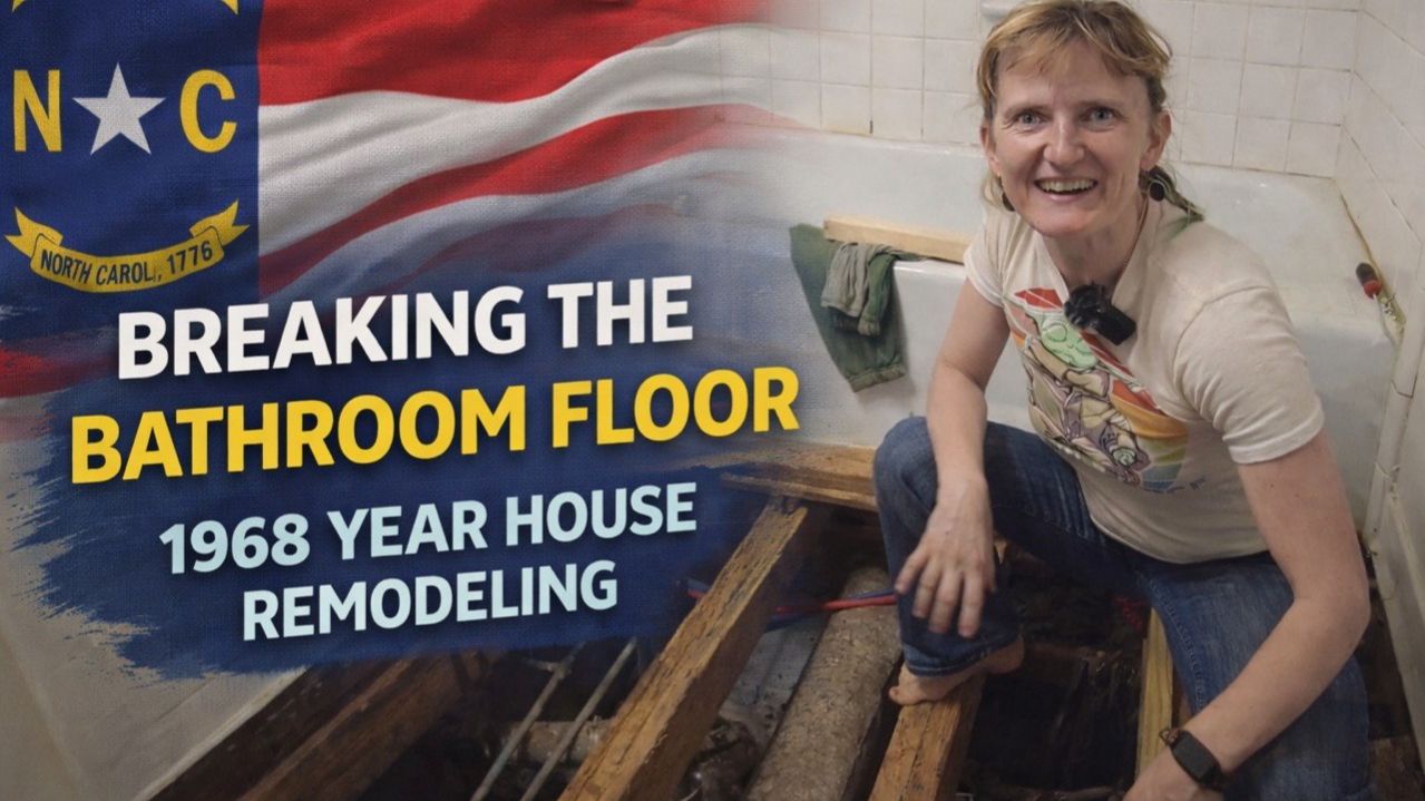 Bathroom Floor Demo | Renovating a 1968 House in North Carolina