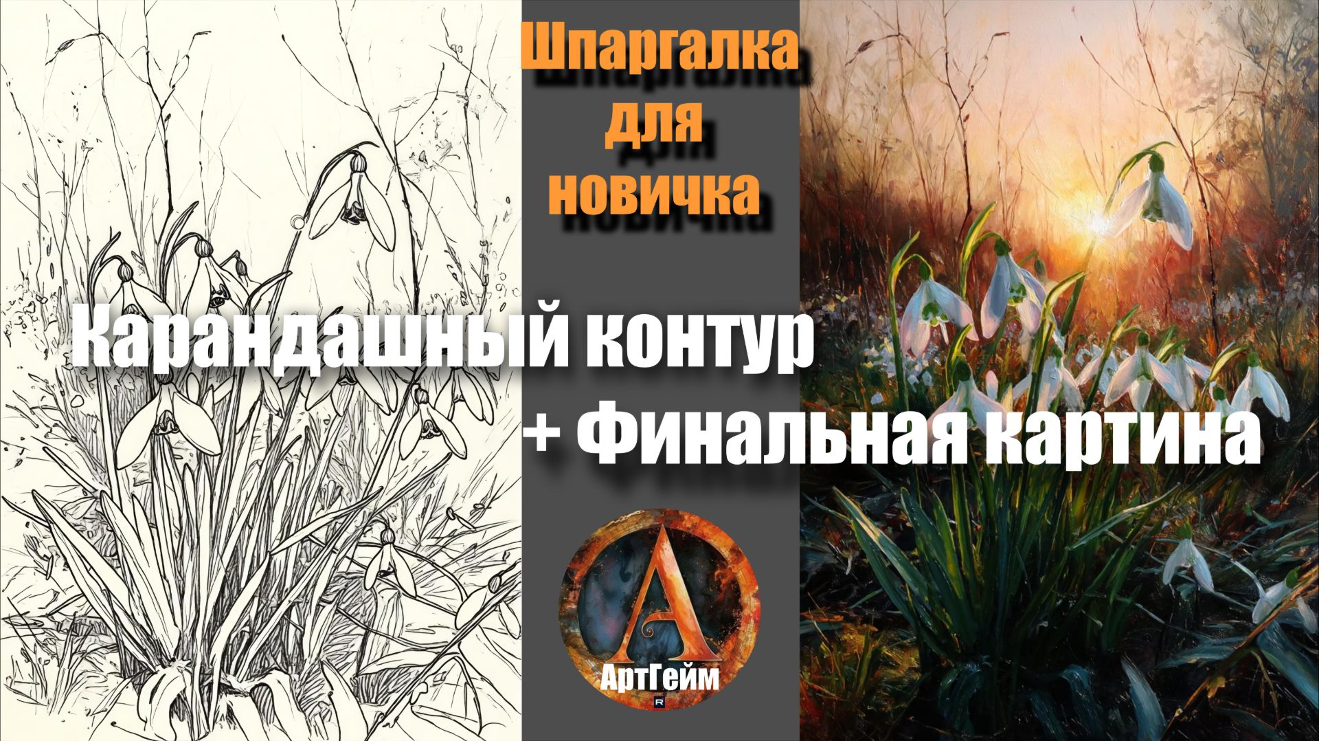 Картинки для срисовки "Подснежники" 🌿 Контур + идея рисунка + пример