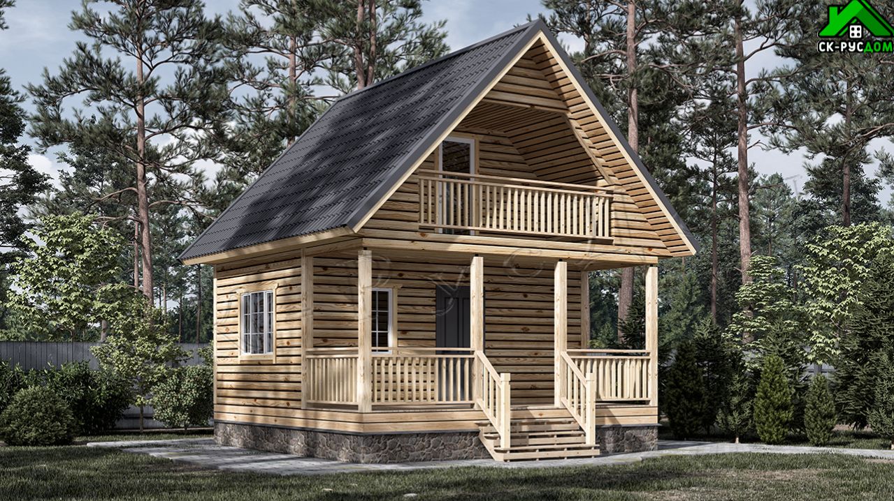 Баня с мансардой