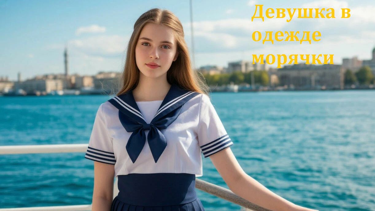 Девушка в одежде морячки
