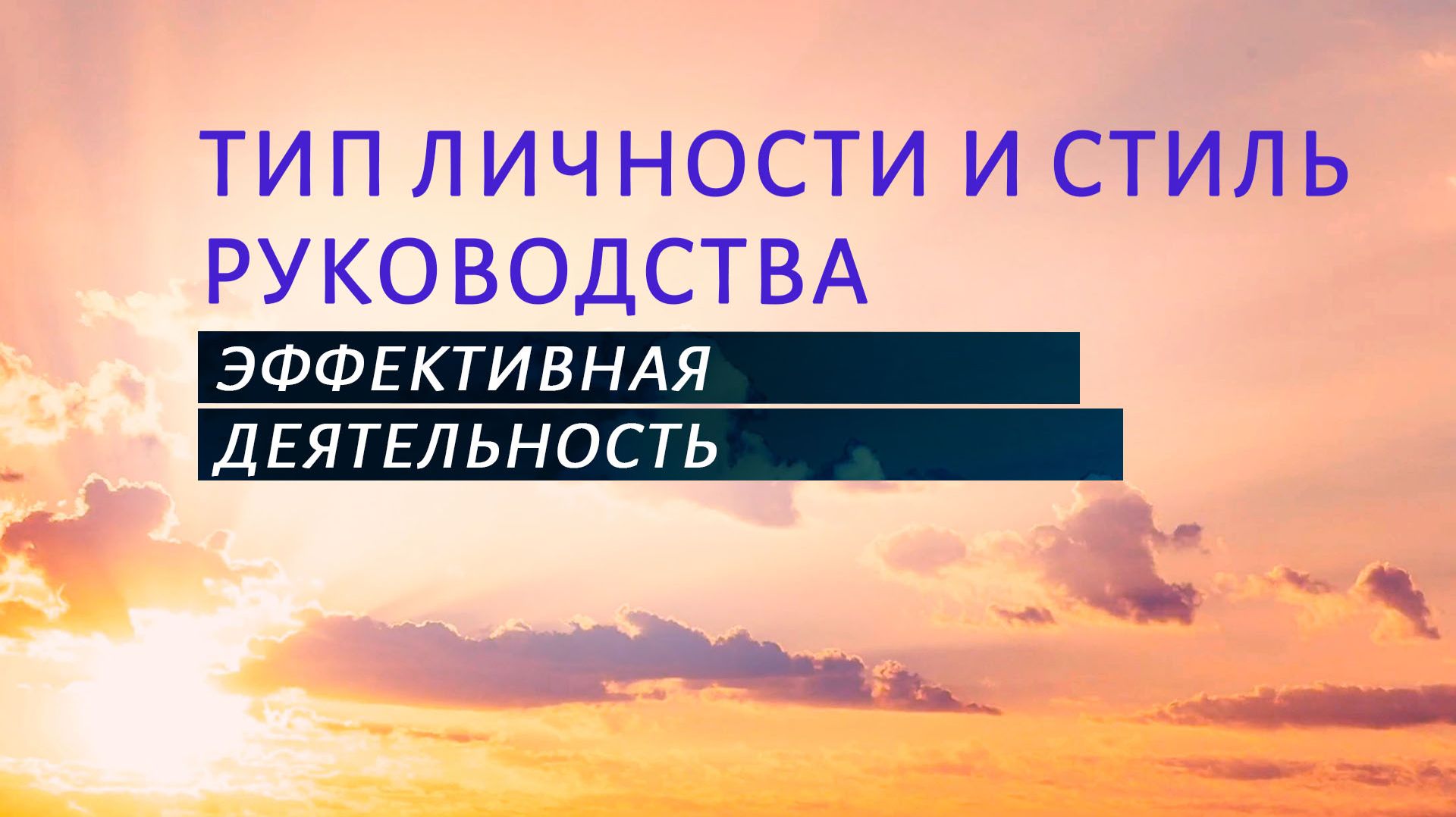 PT519 Rus 16. Тип личности и стиль руководства. Эффективная деятельность