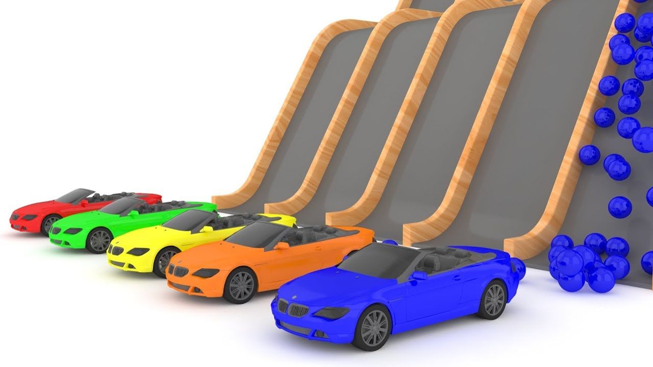 Изучение цветов с помощью уличных транспортных средств Изучение цветов с помощью водовозов для детей