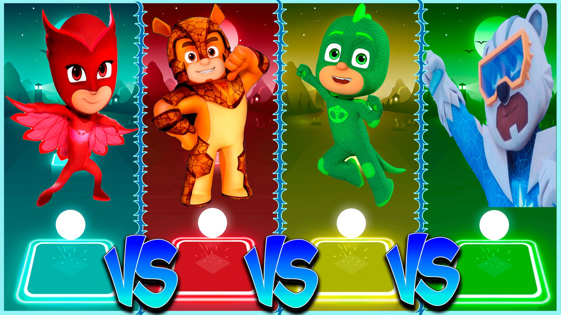 Герои в масках ⚡️ Coffin Dance в Tiles Hop lvl 19 - Мультик PJ Masks