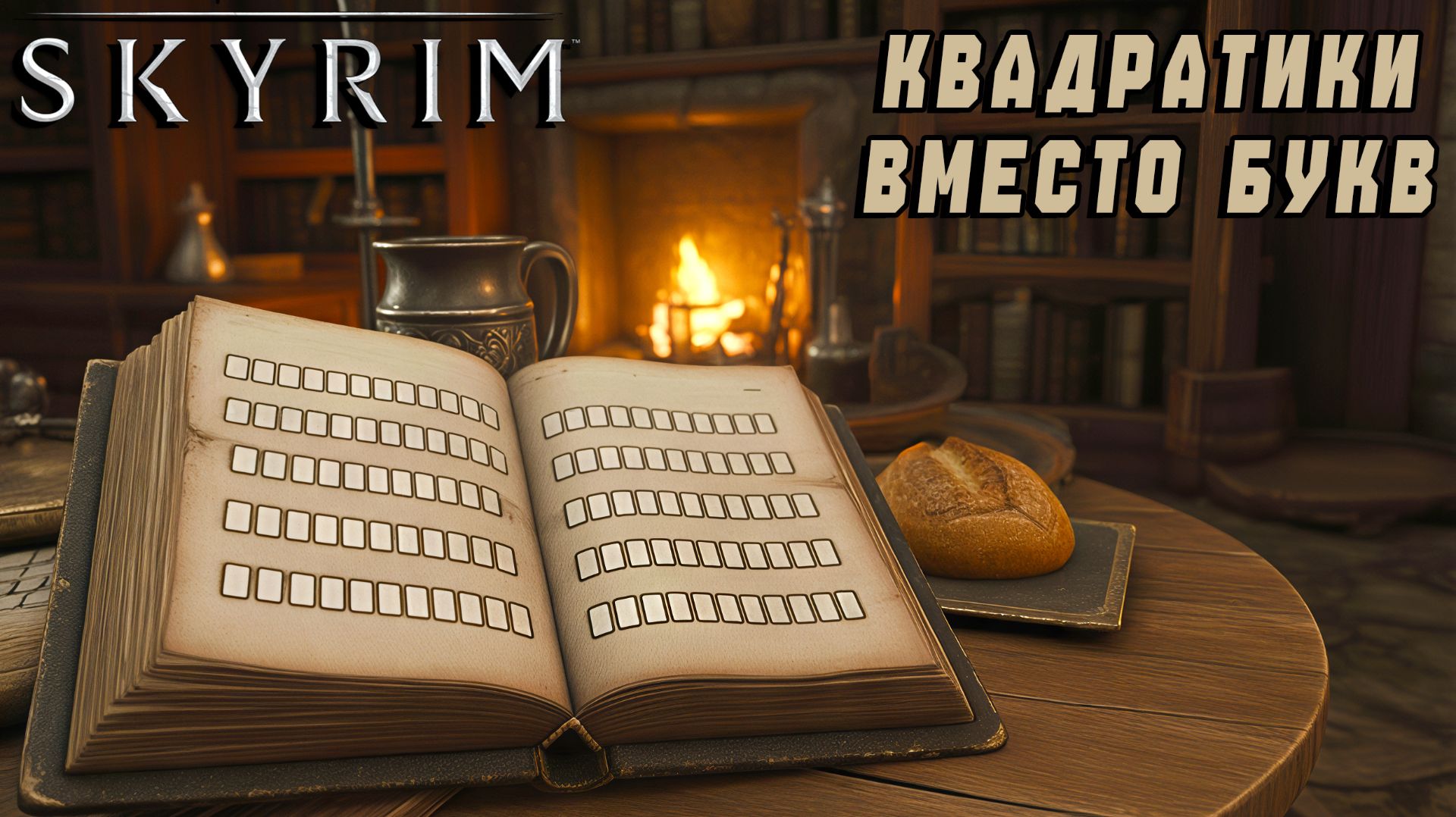 КВАДРАТИКИ(▯▯▯▯) в МЕНЮ\ИНТЕРФЕЙСЕ\ЗАПИСЯХ\КНИГАХ вместо ТЕКСТА(БУКВ) в The Elder Scrolls 5: Skyrim